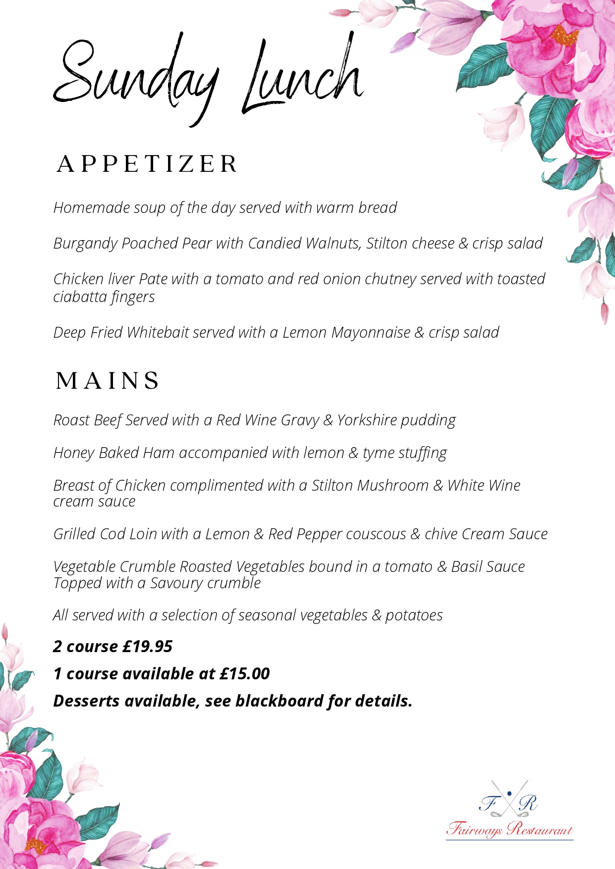 Fairways Restaurant - Lilleshall Hall Golf Club