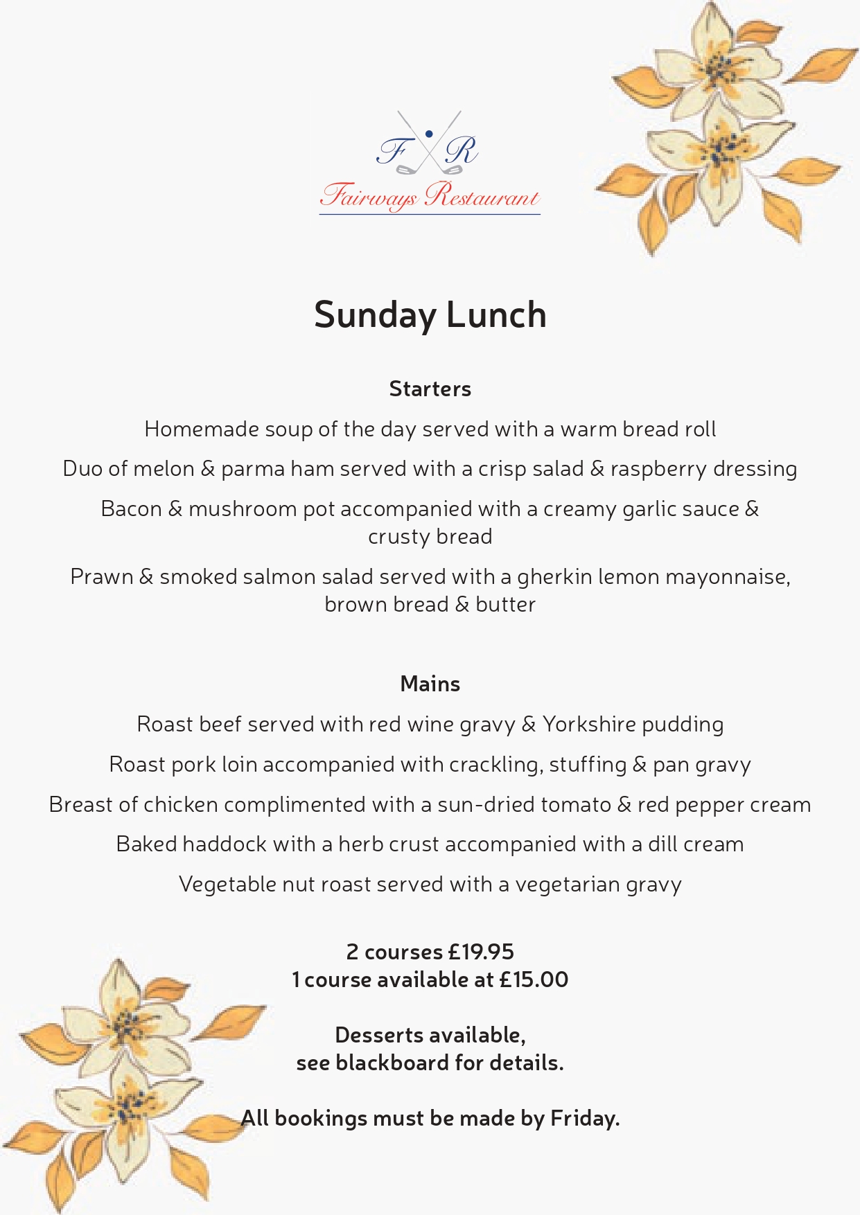 Fairways Restaurant - Lilleshall Hall Golf Club